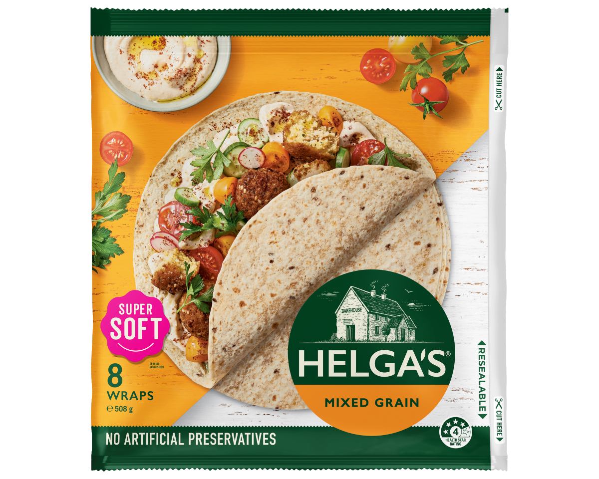 Helga's 8 Mixed Grain Wraps 508g | Helgas